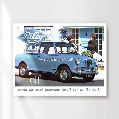 RILEY ELF Car Advertising Art Poster Classic Advert Print Wall Picture ...