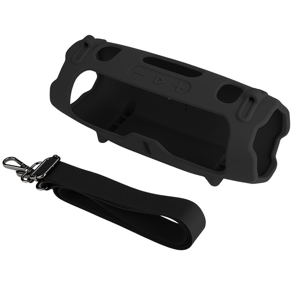 For JBL Charge 6 Speaker Silicone Case with Shoulder Strap for Outdoor ...