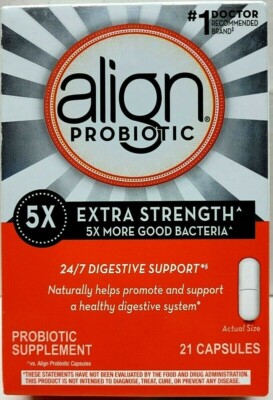 Align Probiotic Extra Strength 5X More Good Bacteria - 21 Capsules; Exp ...