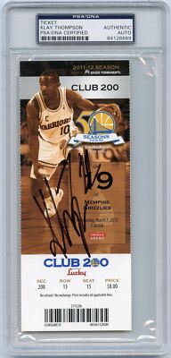 Klay Thompson Signed Oracle Ticket PSA/DNA Warriors Autographed Slabbed ...