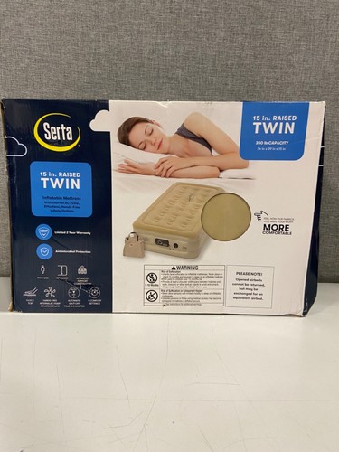 Serta 15" Raised Twin Inflatable Mattress With Internal Pump Storage ...