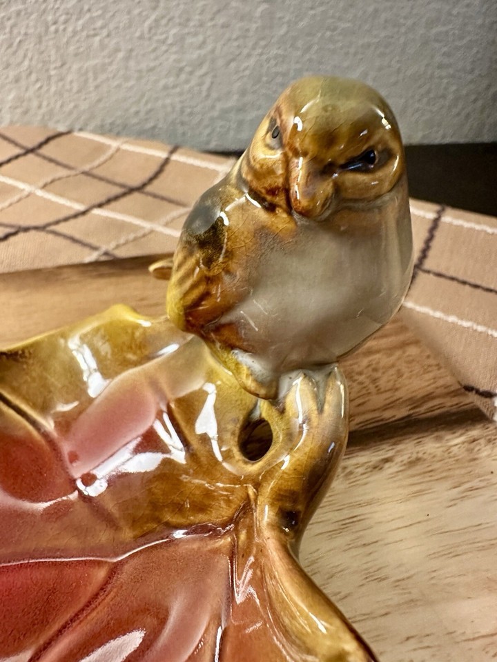 Vintage TII Collection Ceramic Bird Fall Autumn Maple Leaf Dish | eBay