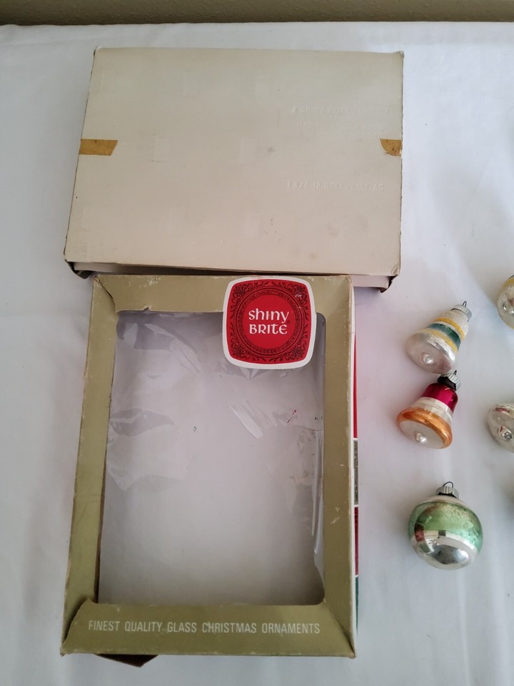 Vintage 1950 Shiny Brite Christmas Bulbs, Set of 12 in Original Box ...