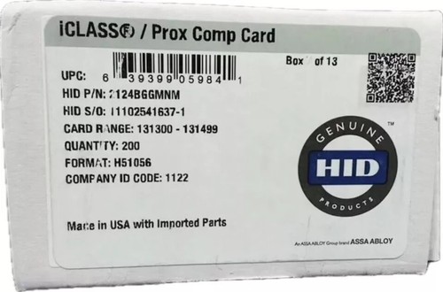 (Qty 200) HID Global 2124BGGMNM iClass 32K Prox Composite Smart Card ...