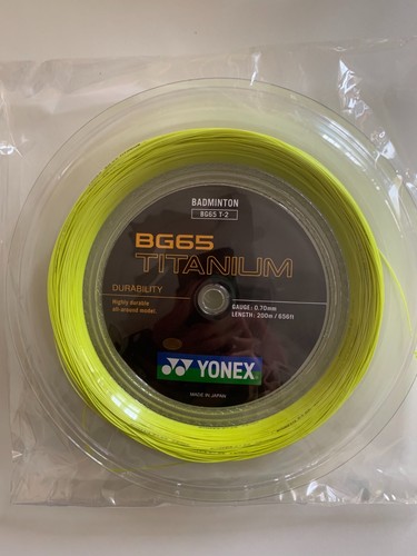 YONEX Badminton String Reel - BG65 Titanium (65Ti) - BG65Ti-2 - 200m ...