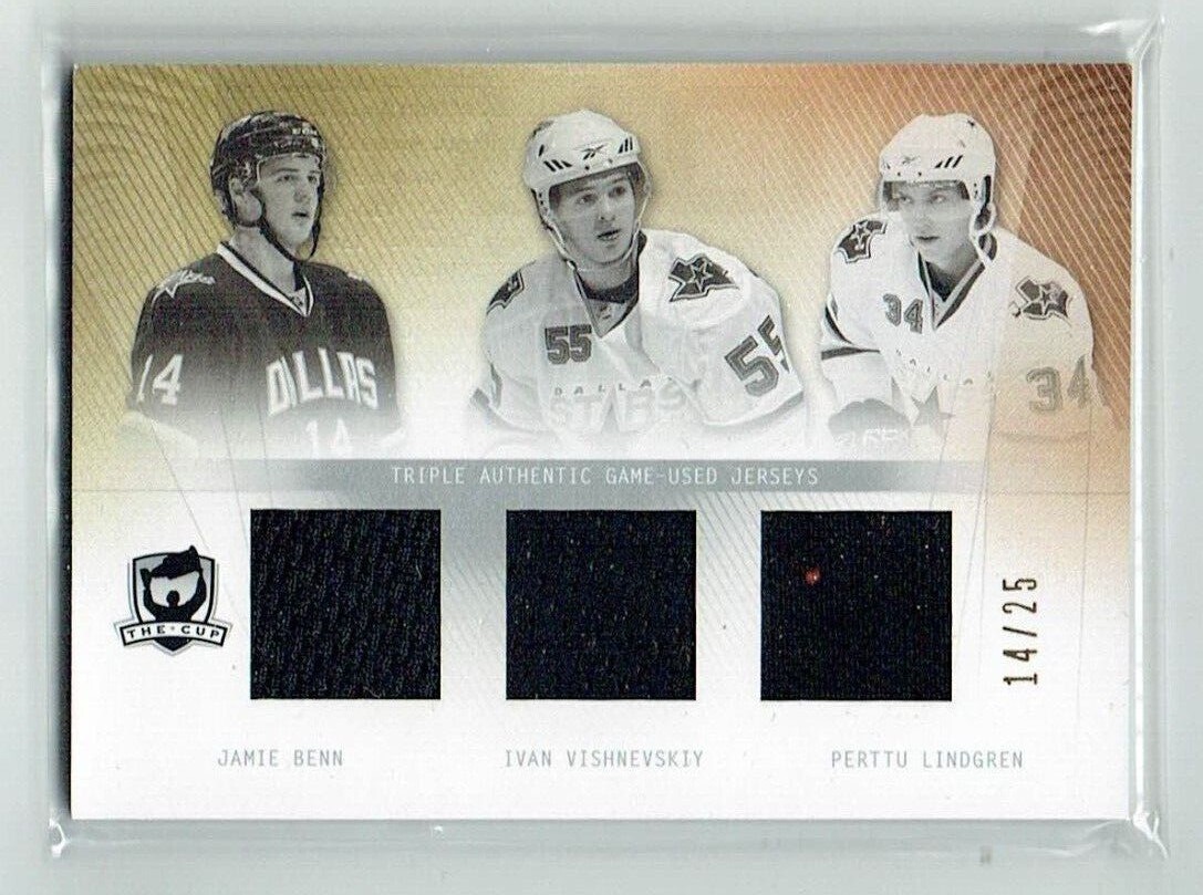 09 10 UD The Cup Jamie Benn--Ivan Vishnevskiy--Perttu Lindgren 14/25 ...
