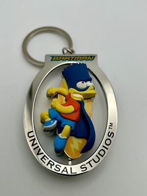 Universal Studios Simpsons BARTMAN Bart SIMPSON spinning keyring ...