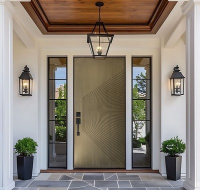 36'' x 80''Fiberglass Exterior KD Door, 4-9/16" Jamb Front Door with ...