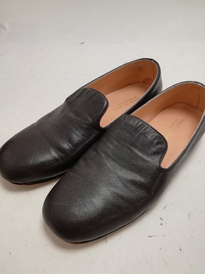 Samuel Windsor Handmade Black Leather Slippers UK Size 11 | eBay UK