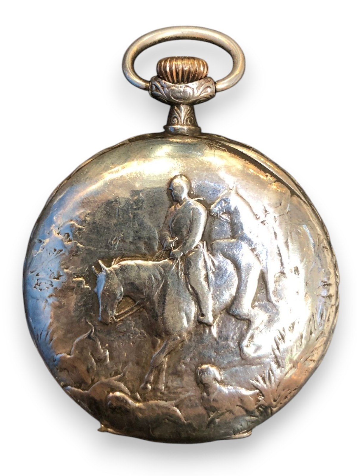 Vintage Longines Pocket Watch – Horses Engraved Case-… - Gem