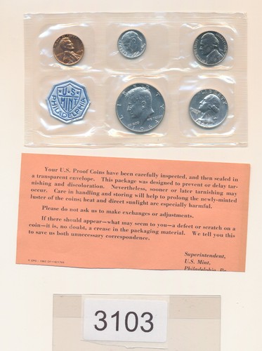 1964 SILVER PROOF SET - CHOICE SET WITH COA - #3103 | eBay