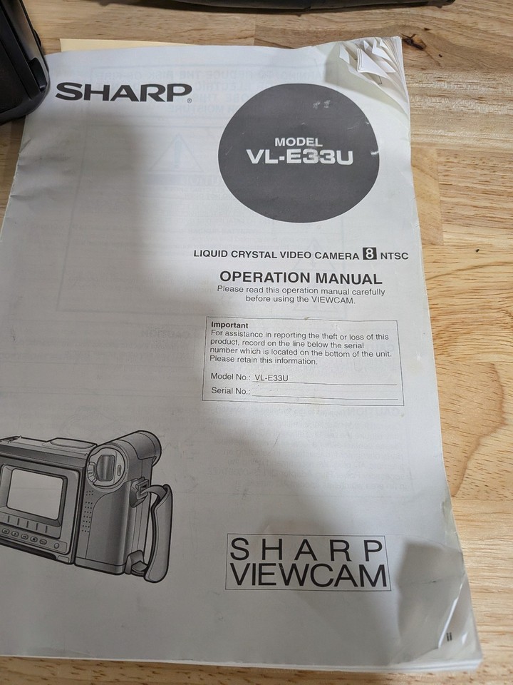 Sharp VL-E33 8mm Video Camera with Battery, Film, Remote and Bag | eBay