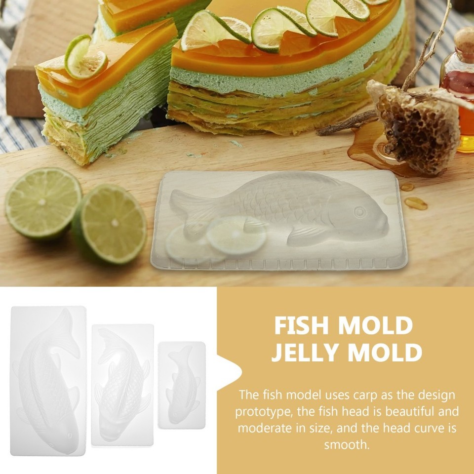 3Pcs Pp Jelly Mold Fish Shape Rice Cake Mold Baking Accessory Kitchen ...
