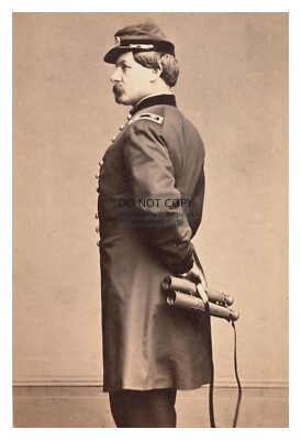 GEORGE McCLELLAN UNION CIVIL WAR GENERAL HOLDING BINOCULARS 4X6 SEPIA ...