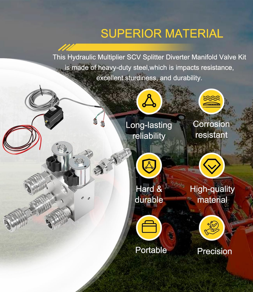 Hydraulic Multiplier SCV Splitter Diverter Manifold Kit with Switch Box ...