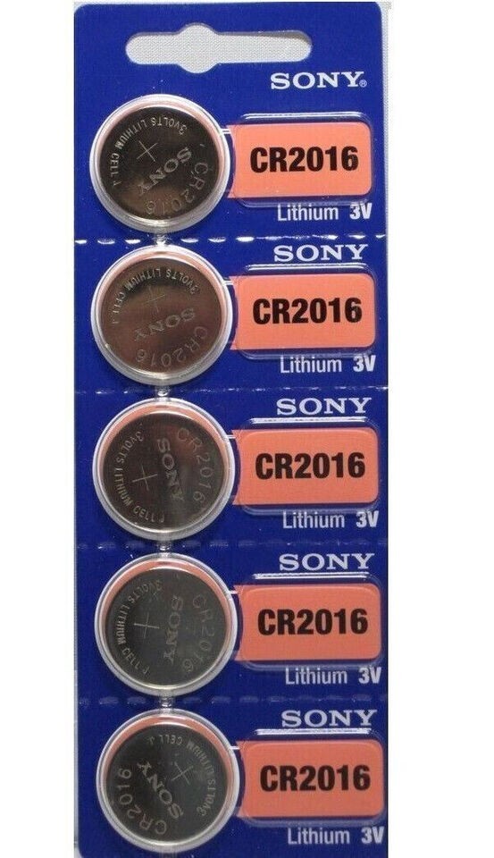 5 Pack Genuine SONY CR2016 Lithium Battery 3V Coin Cell ECR2016 BR2016 ...