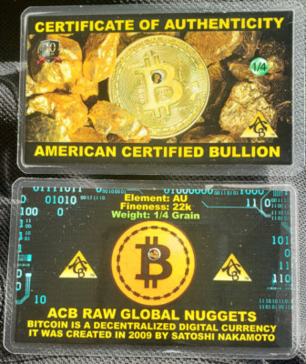 x10 BITCOIN ACB Gold 1/4GRAIN RAW GLOBAL NUGGET Placer gold with ...