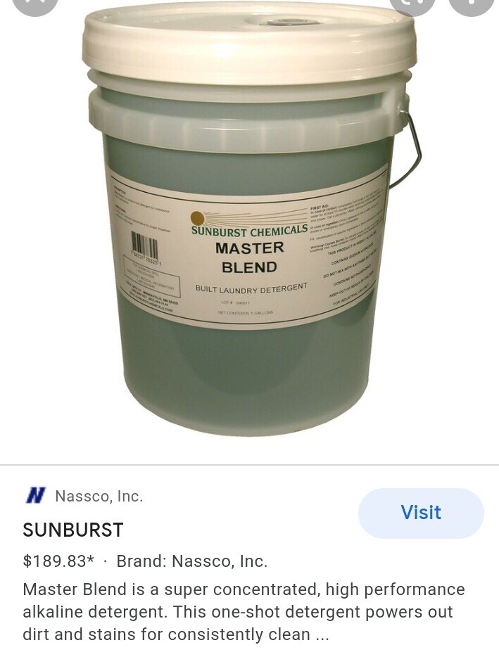 1 - 5gal Sunburst Chemicals Master Blend-Concentrated BUILT Laundry ...
