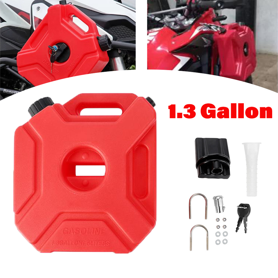2X 1.3 Gallon Gas Can 5L Spare Oil Storage Fuel Tank For ATV UTV ...