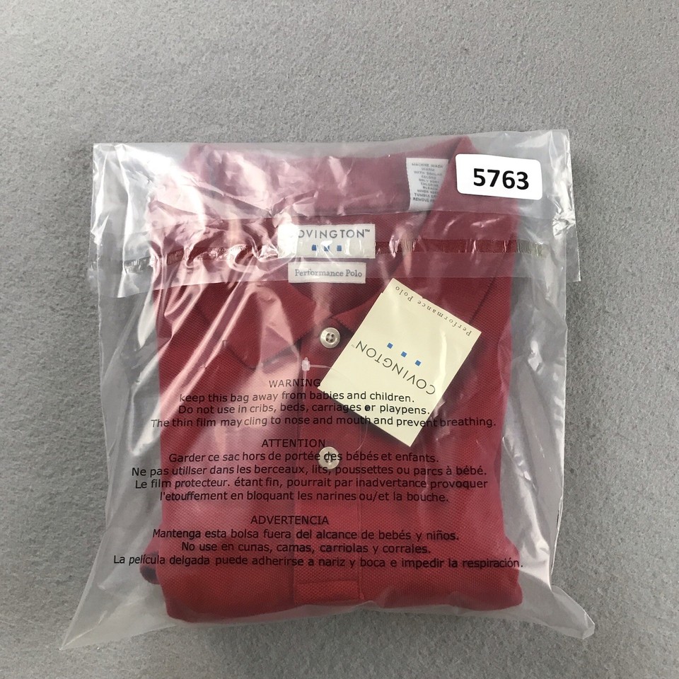 Covington Shirt Mens Medium Red Cotton Short Sleeves Performance Polo ...