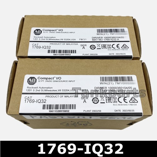 AB 1769-IQ32 CompactLogix 32 Pt 24VDC Input Module FW3.1 New Sealed ...