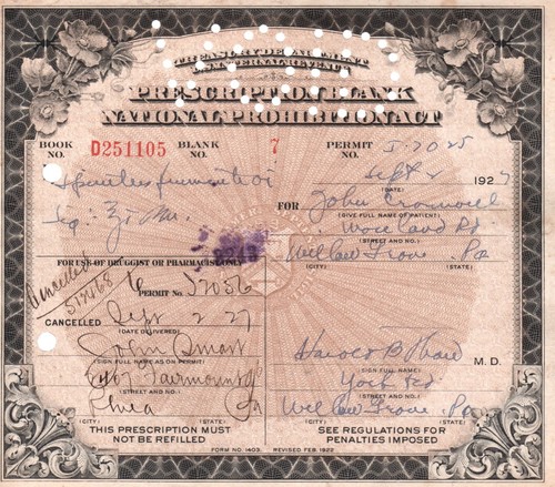 Antique '27 Prohibition Whiskey Prescription Doctor Pharmacy Bar Willow ...