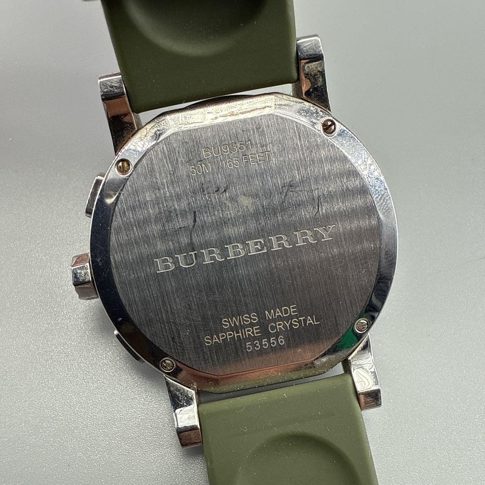 BURBERRY Chronograph Watch Mens Timepiece Stainless Steel Band Vintage ...