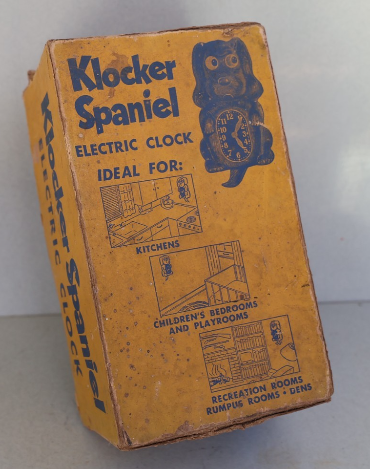 1950s KLOCKER SPANIEL Animated Dog Motion Clock With Box Tail and Eyes ...