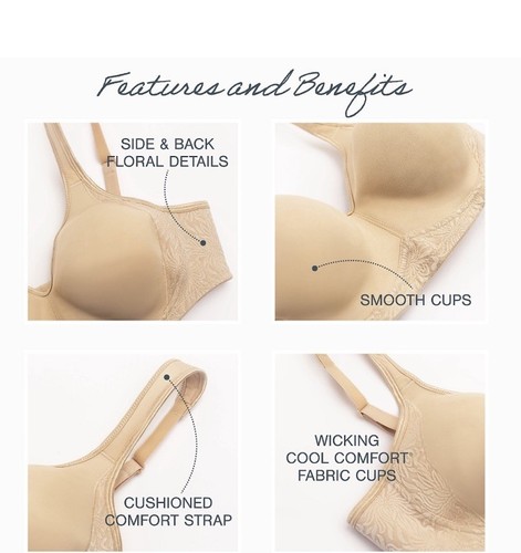 Playtex 18 Hour Seamless Wirefree Bra Back Side Smoothing TruSUPPORT 4049 44DD | eBay