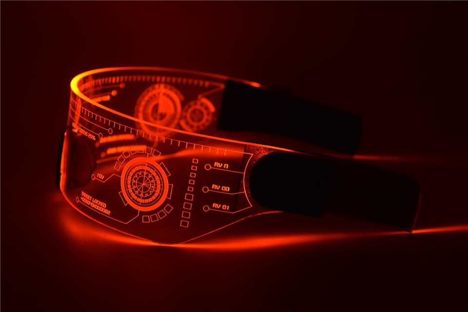 Cyberpunk Goggles LED Tron Visor Glasses Perfect For Cosplay Festivals ...
