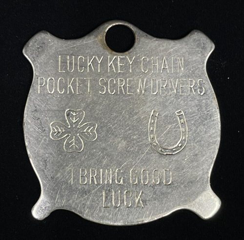 Vintage Good Luck Lucky Pocket Keychain Screwdriver Deaf Mute ASL Sign ...