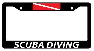 Black License Plate Frame SCUBA DIVING w/FLAG LOGO Auto Accessory | eBay