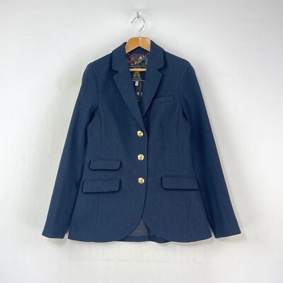 Joules Peyton Tweed Jacket Womens 8 Blue Country Military Parade ...