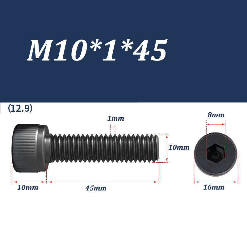 M6-M20 Cap Screws Hexagon Socket Allen Key Bolts Marine Black 12.9 ...