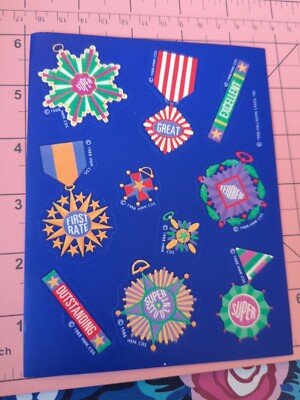Vintage Hallmark Stickers Rewards Awards Ribbons 1 Sheet | eBay