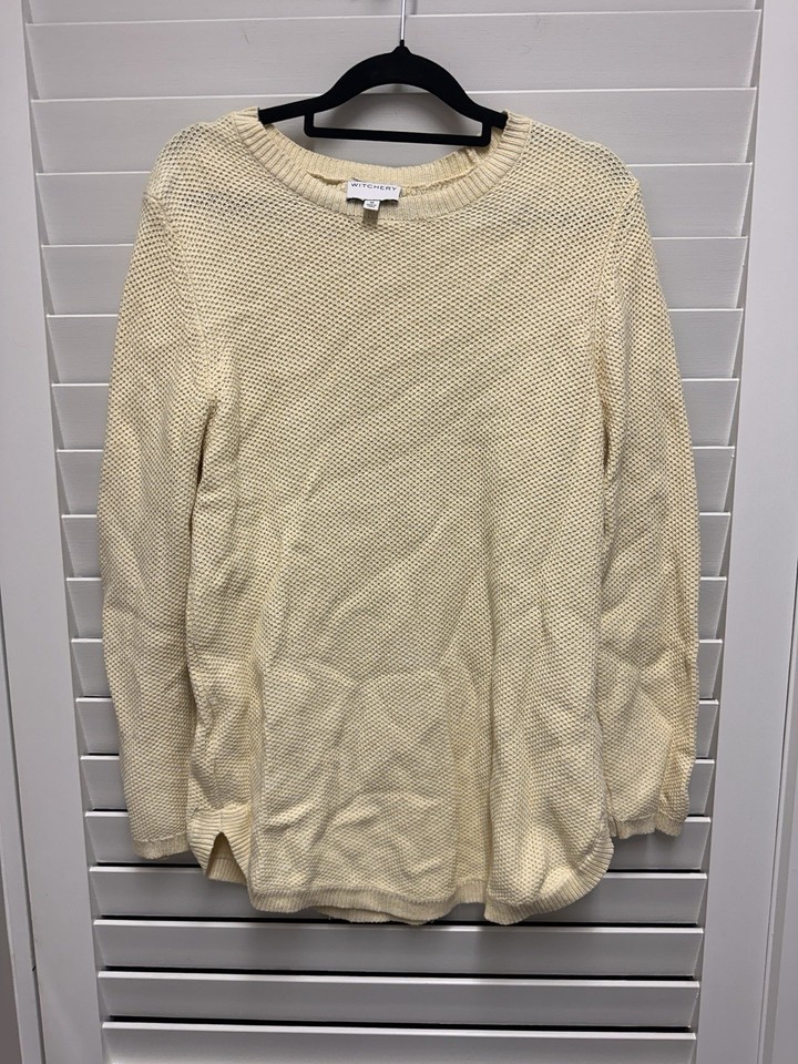 Witchery Yellow Wool Cotton Cashmere Knit Top Jumper size M Excellent ...