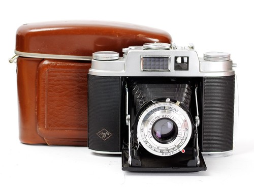 Agfa Isolette L with Lens Agfa Color Apotar 4.5/85mm Cased 6x6 Bellows ...