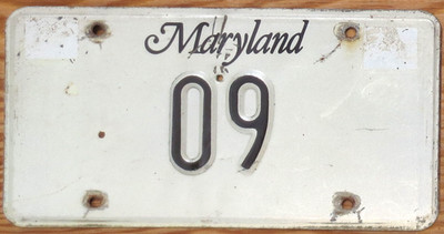 Maryland License Plate Number 9 Tag - $2.99 Start | eBay