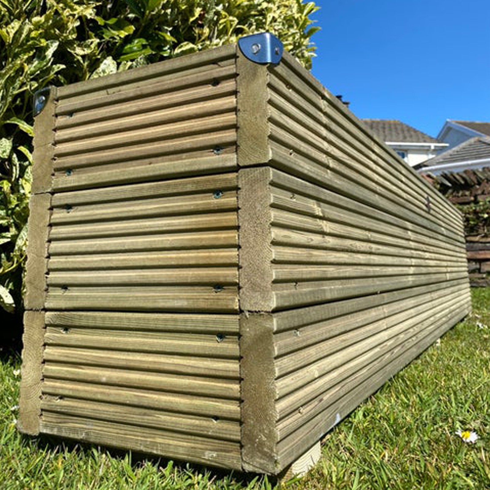 Wooden Trough Planter Deep Large Long Decking Handmade Deluxe Garden ...