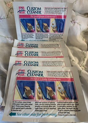 Lot of 5 Custom Cleaner Cloths Spot Clean Garments Freshen & Revitalize ...