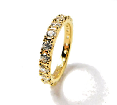Authentic Pandora Ring, Sparkling Row Eternity, #160050C01, 14K Gold ...