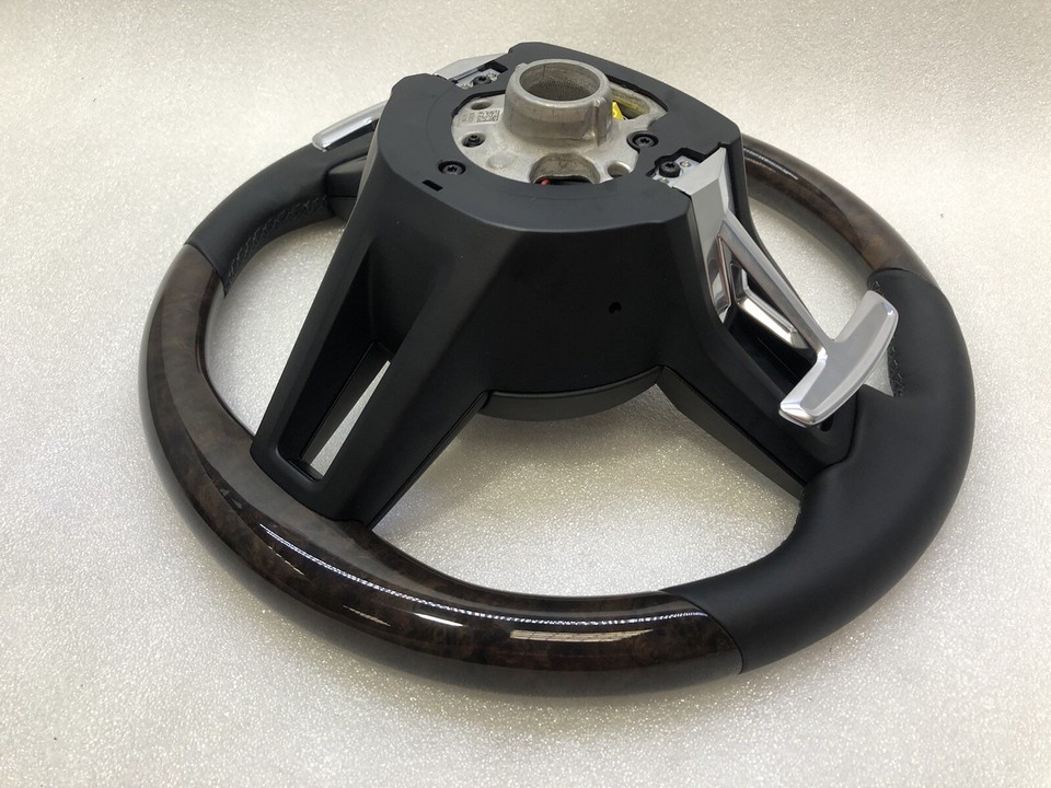 RARE OEM PORSCHE 992 GTS WOOD VENEER HEATED STEERING WHEEL COMPLETE PDK ...