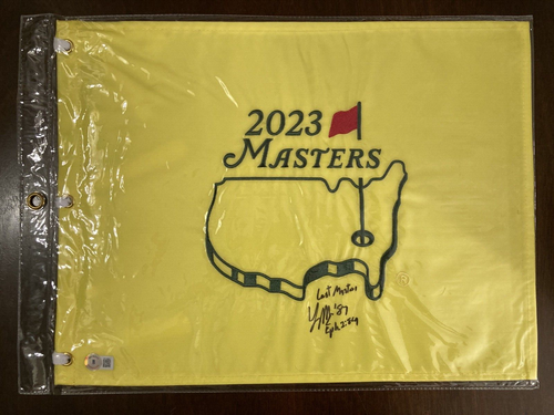 Larry Mize signed 2023 Masters golf Flag "LAST MASTERS" Beckett Cert | eBay
