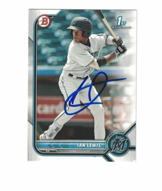 IAN LEWIS SIGNED IP 2022 1ST BOWMAN TOPPS #BP-96 MIAMI MARLINS AUTO | eBay