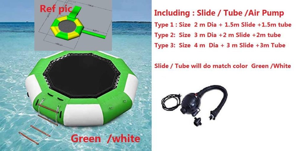 Inflatable Water Trampoline With Slide And Tube Jumping Game For Water ...