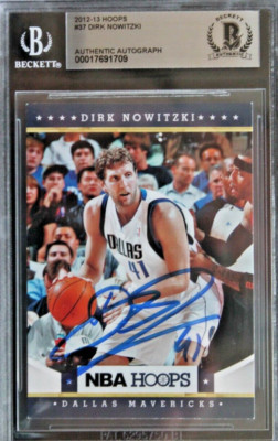 Dirk Nowitzki Dallas Mavericks 2012-13 Hoops #37 Signed Autographed ...
