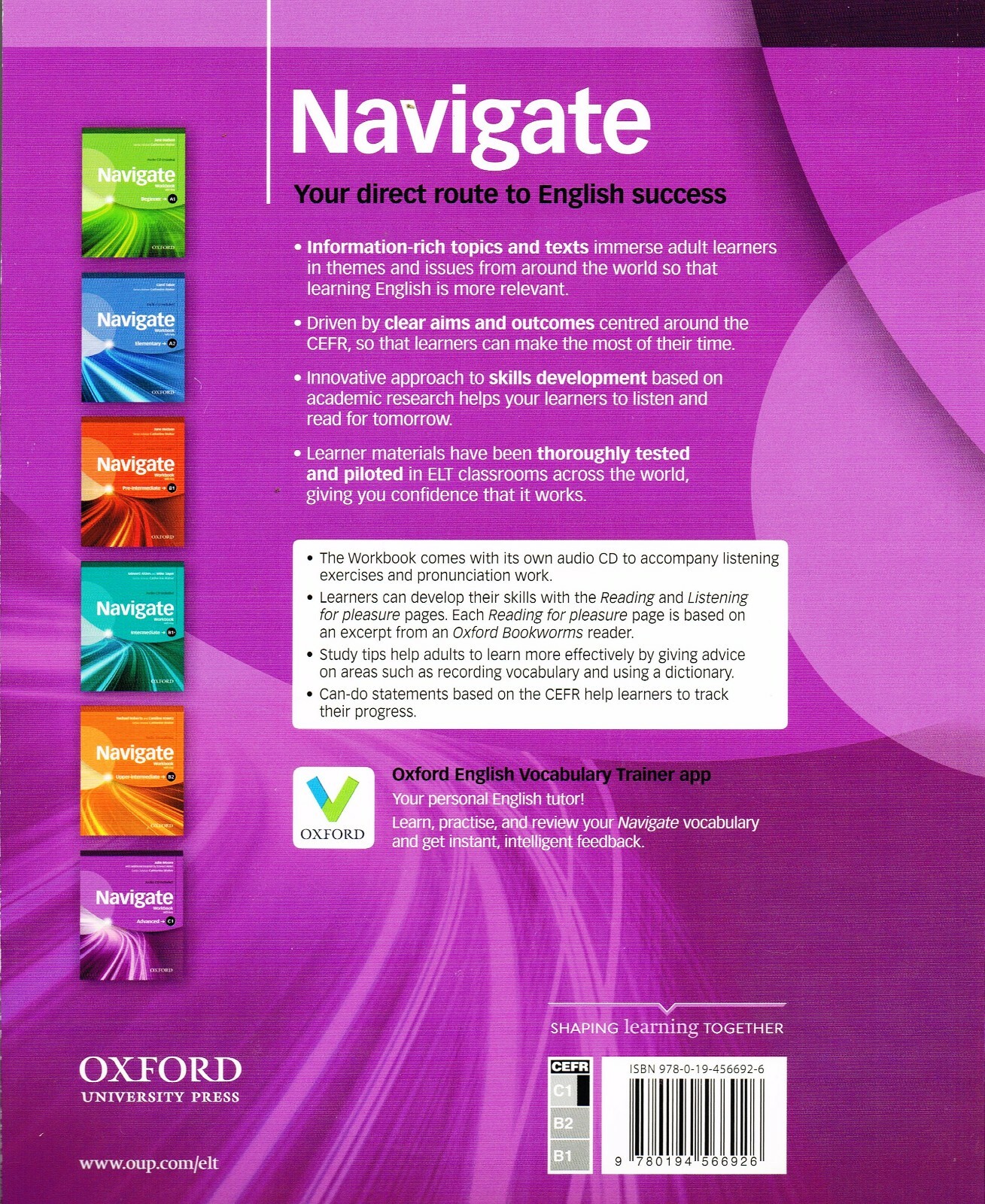 Oxford NAVIGATE C1 Advanced WORKBOOK with Key + Audio CD @NEW ...