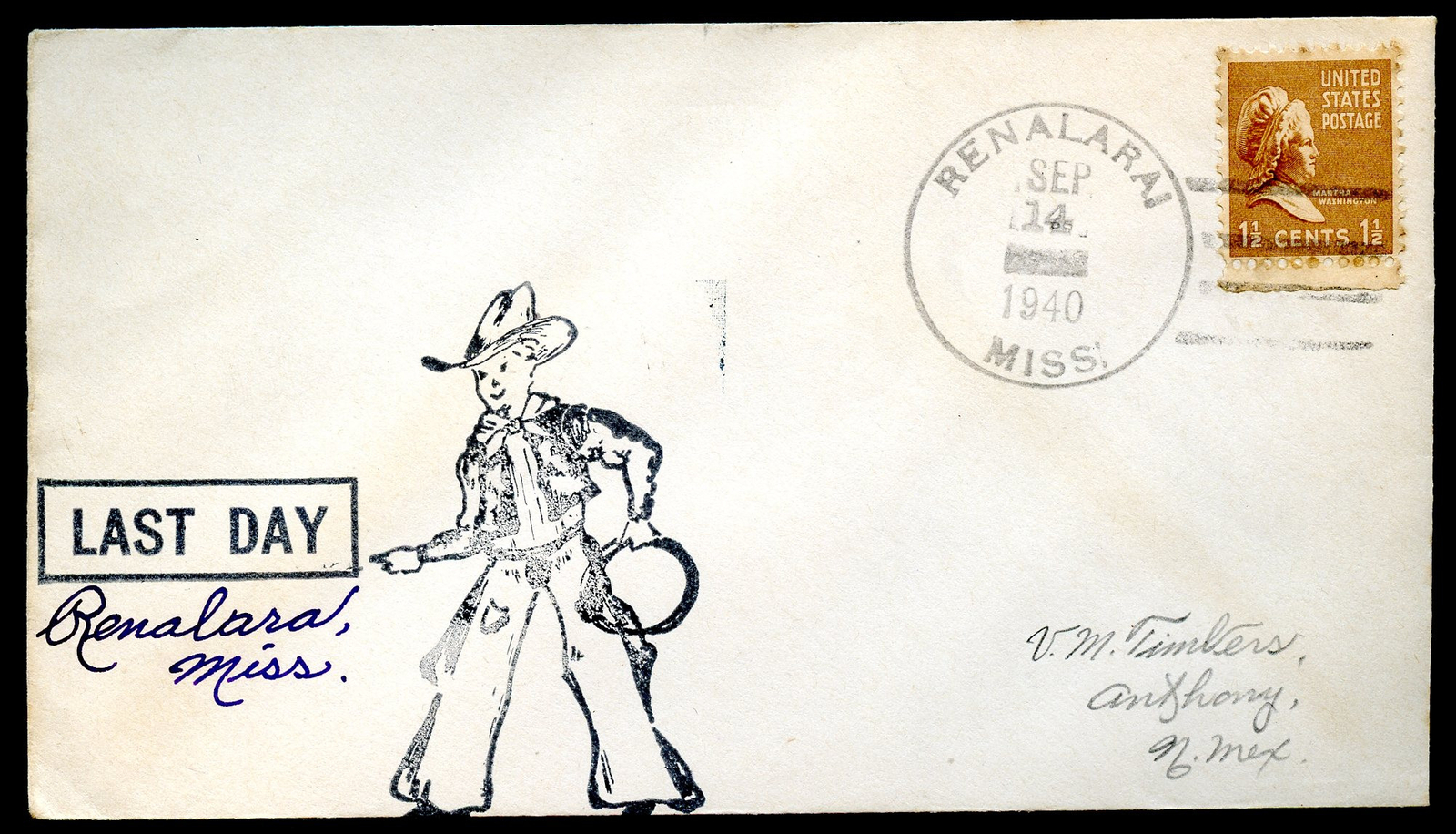 U.S. Scott 805 on Renalara, Mississippi Last Day Cover | eBay