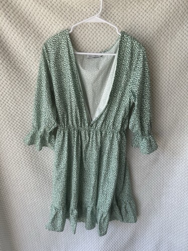 MISSLOOK MISS LOOK DRESS LARGE green cheetah print | eBay