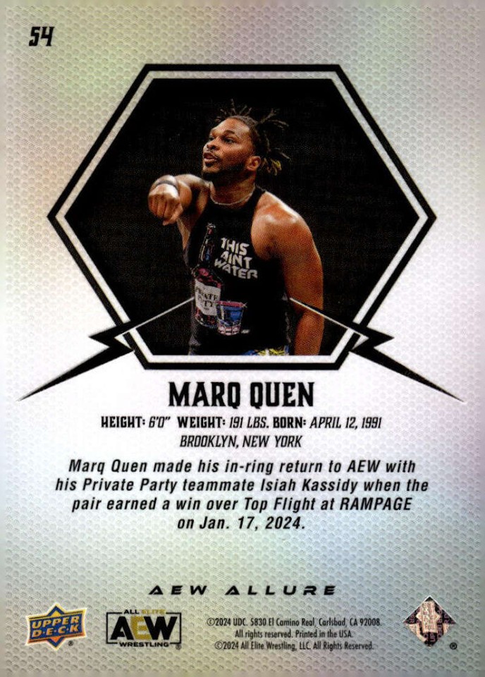MARQ QUEN 2024 Upper Deck Allure Base AEW #54 Wrestling ID:127532 | eBay